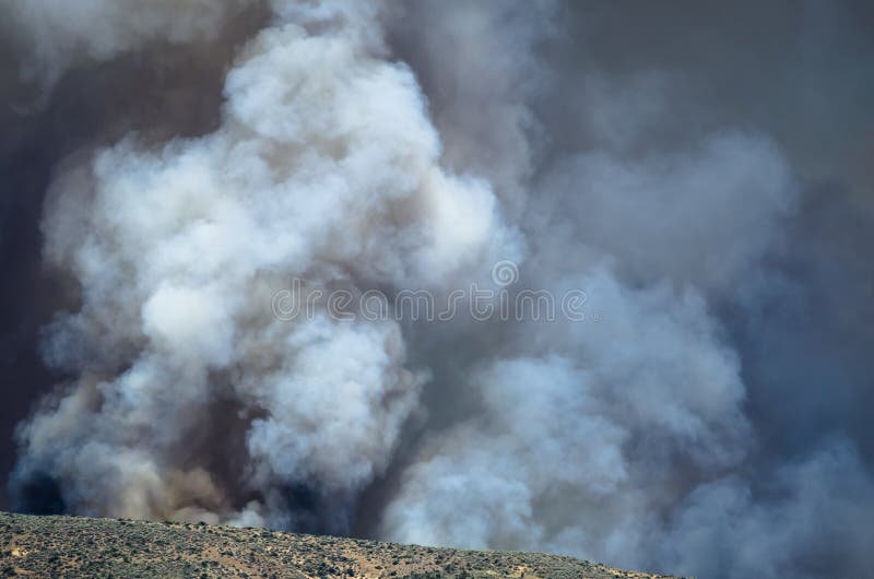 Dense White Smoke Rising from the Raging Wildfire Stock Photo - Image ...