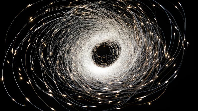 Density White String Lights on Black Background Stock Illustration ...