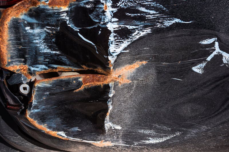 Dent on the car body close stock image. Image of crash - 113222819