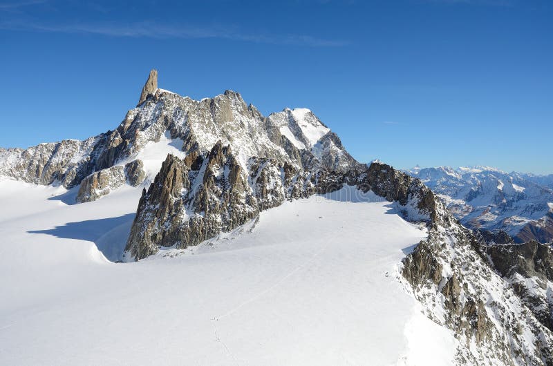Dent Du Geant, Mont Blanc Massif, Italy Stock Photo - Image of bridge ...