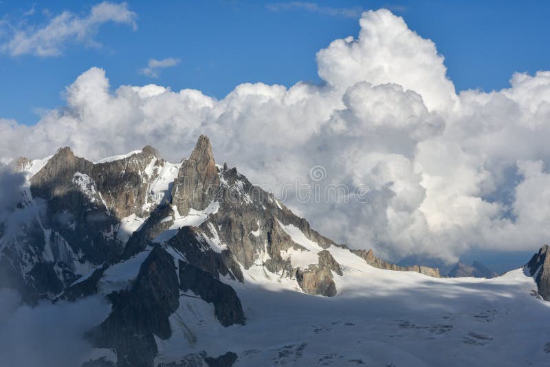 Dent du Geant summit stock photo. Image of jorasses - 163282062
