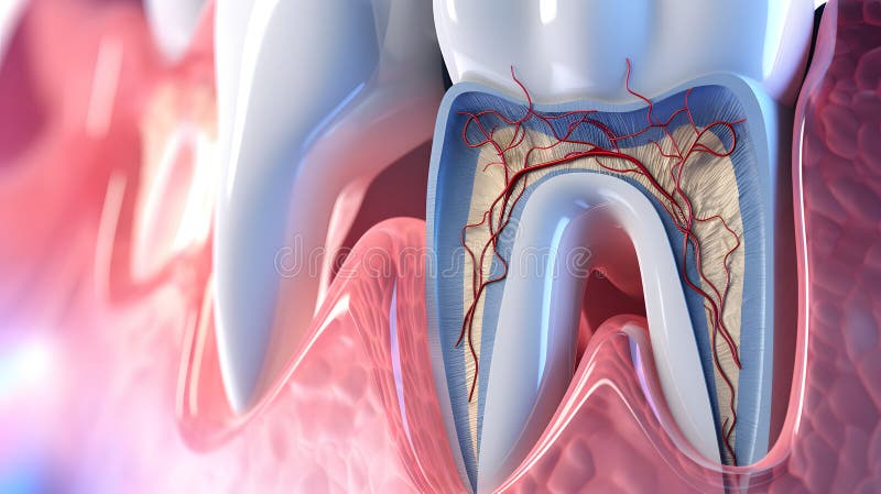Dental Anatomy 3D Visualisation of Tooth Pulp Stock Illustration ...