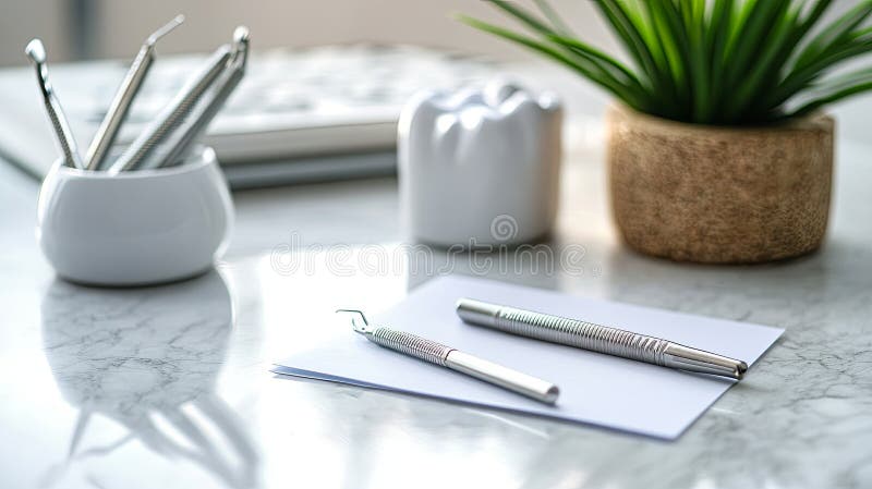 A Dental Appointment Card on a Light Background, Area for Text Stock ...