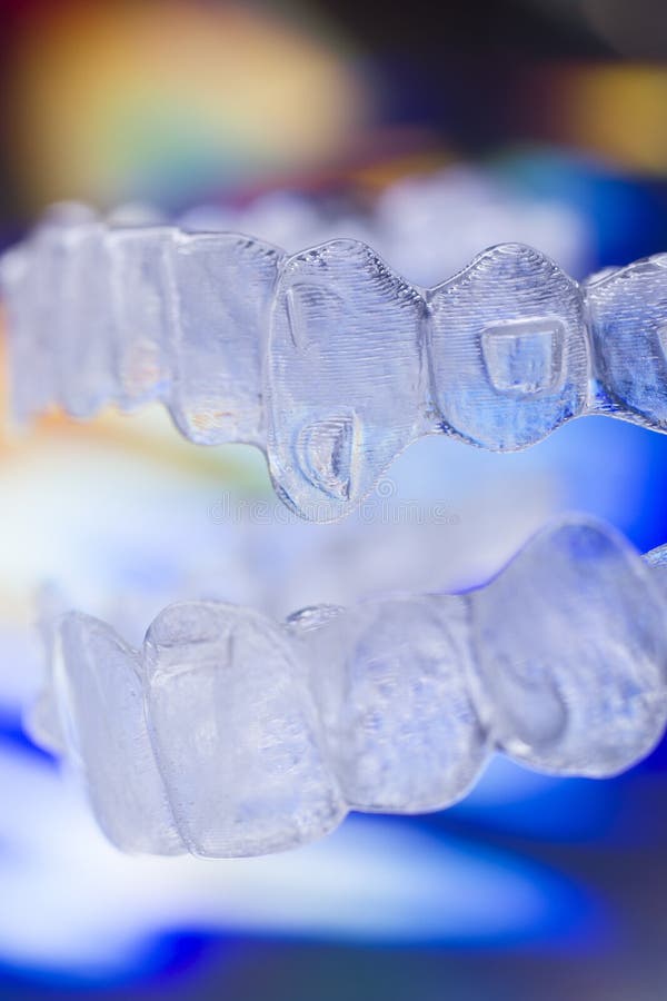 Dental Brackets Teeth Aligners Stock Photo - Image of custom, clear ...