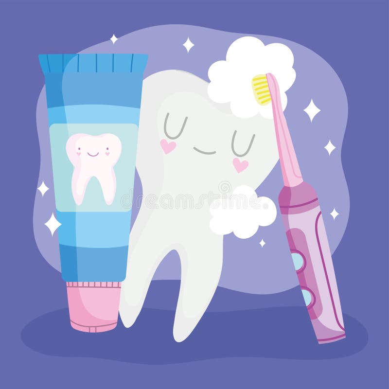 Dental care cartoon stock vector. Illustration of cute - 222289040