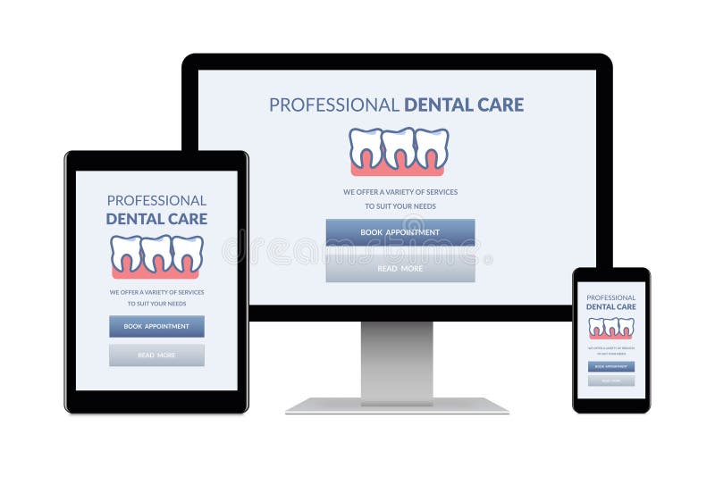 Dental Care Concept on Electronic Devices Isolated on White Background ...