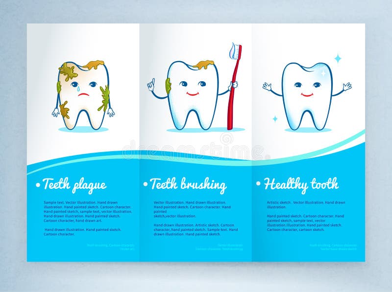 Dental care leaflet design stock vector. Illustration of backdrop ...