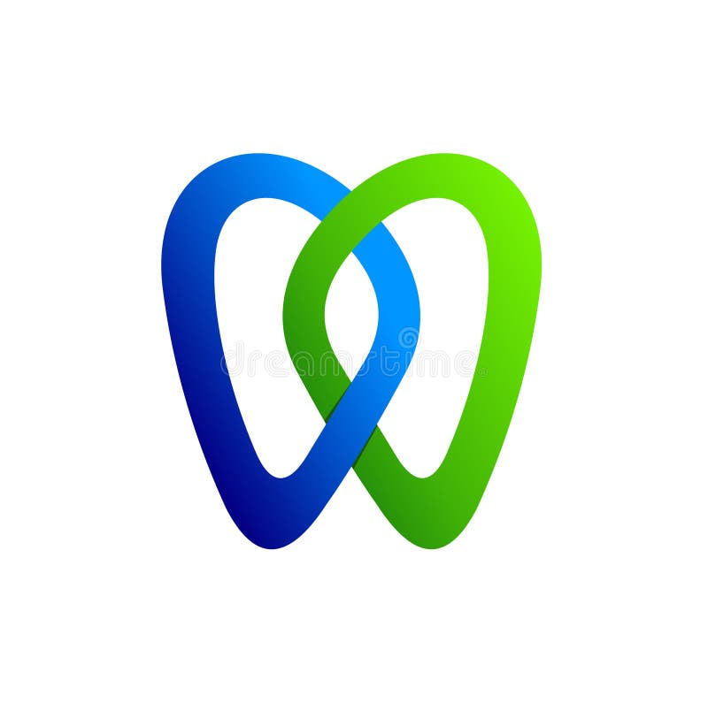 Dental Care Logo with Two Teeth Abstract Stock Vector - Illustration of ...