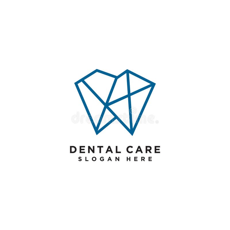 Dental Care Logo Vector Line Style Stock Vector - Illustration of logo ...