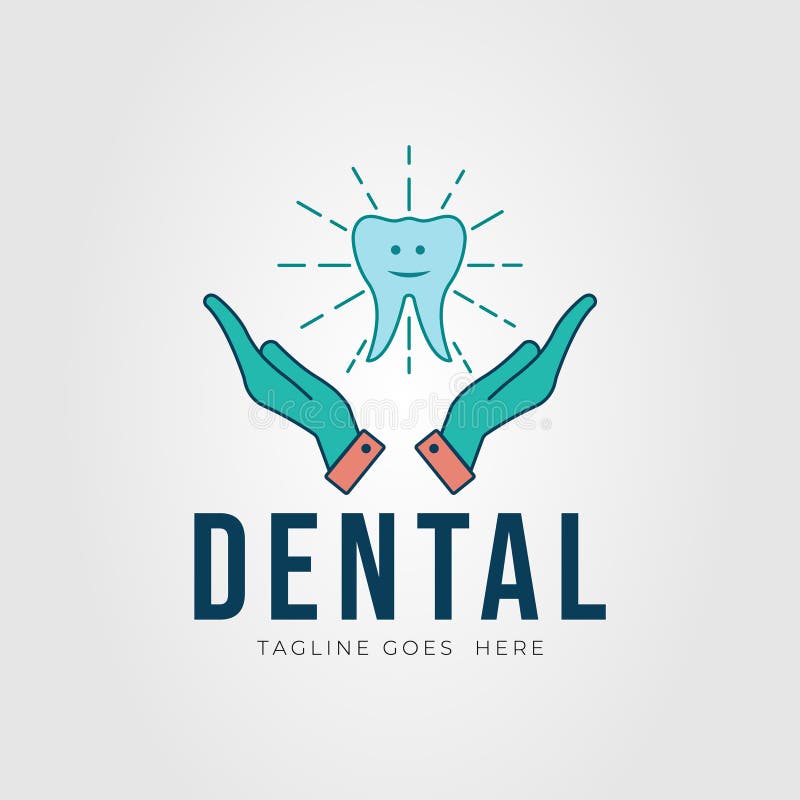 Dental Care or Tooth with Hand Logo Vector Illustration Design Stock ...