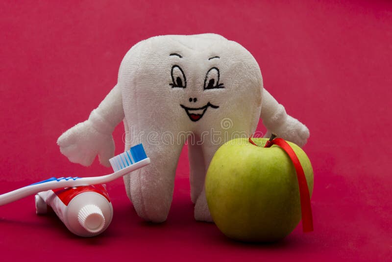Apple and toothbrush stock photo. Image of dent, energy - 7284338