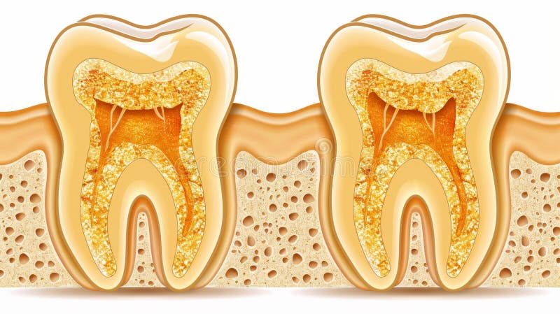 Dental Caries Cross-Section of Two Teeth with Advanced Tooth Decay ...