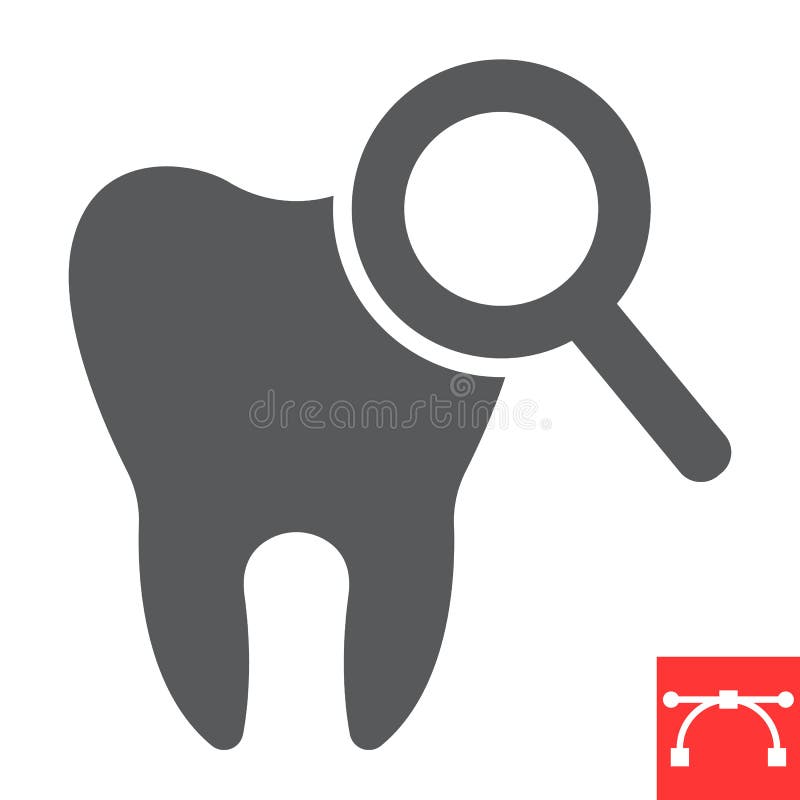 Dental Checkup Glyph Icon, Dental and Stomatolgy, Teeth Check Up Sign ...