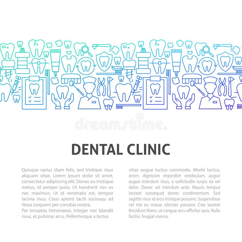 Dental Clinic Line Template Stock Vector - Illustration of denture ...