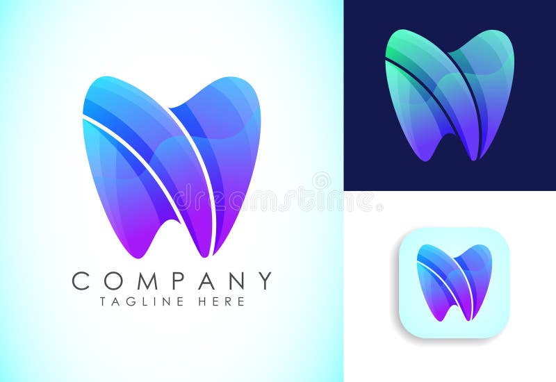 Dental Clinic Logo Template, Dental Gradient Color Logo Design Vector ...