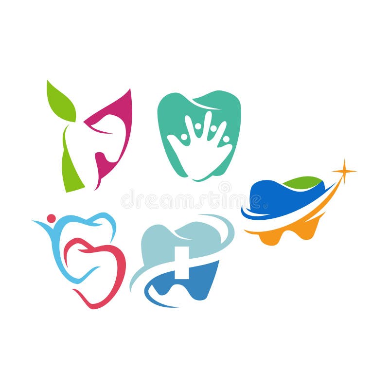 Dental Clinic Logo Tooth Abstract Design Vector Template Stock Vector ...
