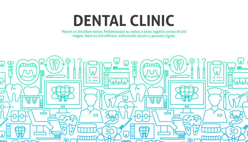 Dental Clinic Outline Concept Stock Vector - Illustration of outline ...