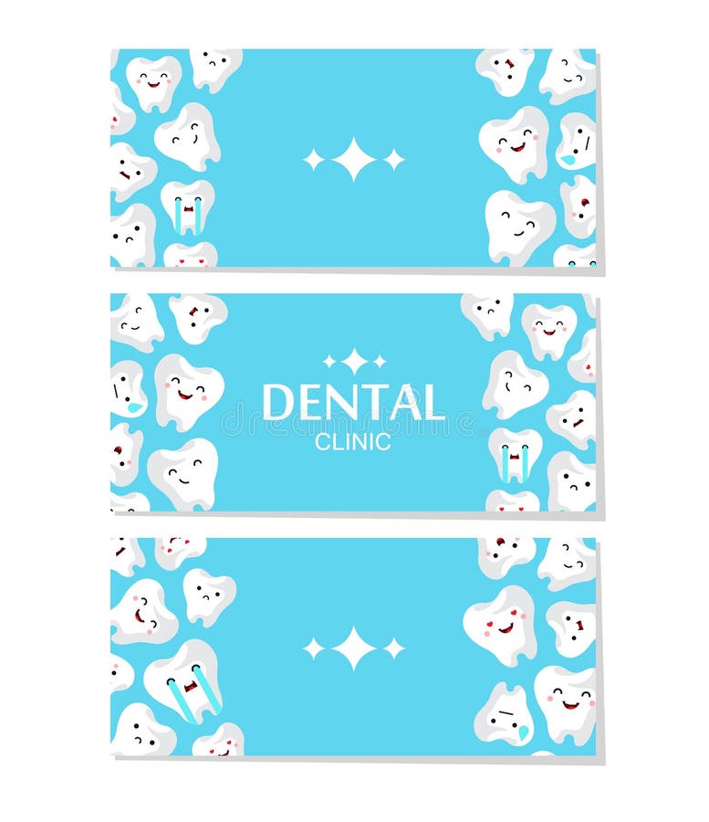 Dental Clinic Teeth Banners Stock Vector - Illustration of care, mouth ...