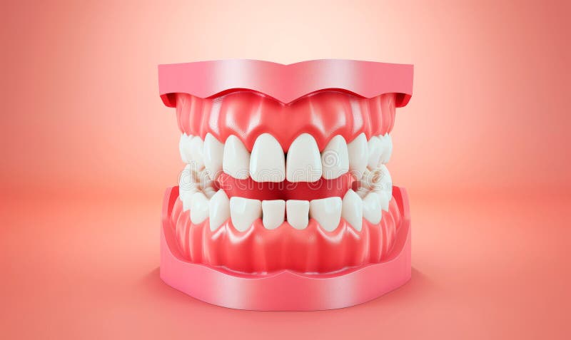 3D Concept of Healthy Human Teeth with Normal Occlusion. Stock ...