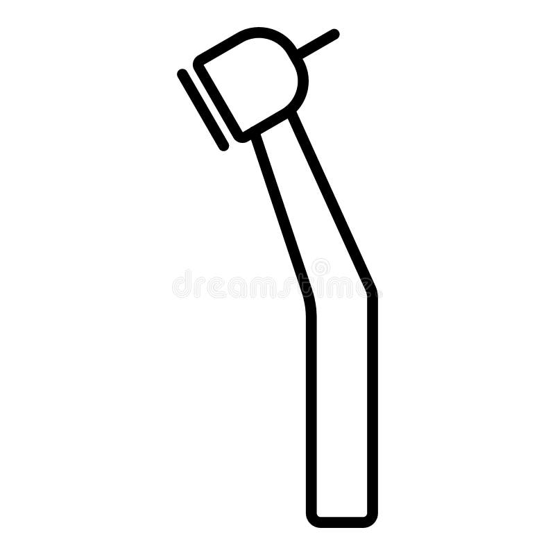 Dental Drill Outline Icon. Dental Handpiece Vector Illustration Stock ...