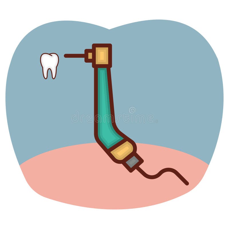 Dental Drill with Tooth. Vector Illustration Decorative Design Stock ...