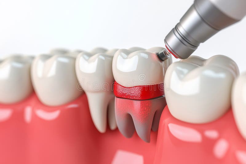 Dental Filling Procedure Using Laser Technology on Tooth Showcasing ...