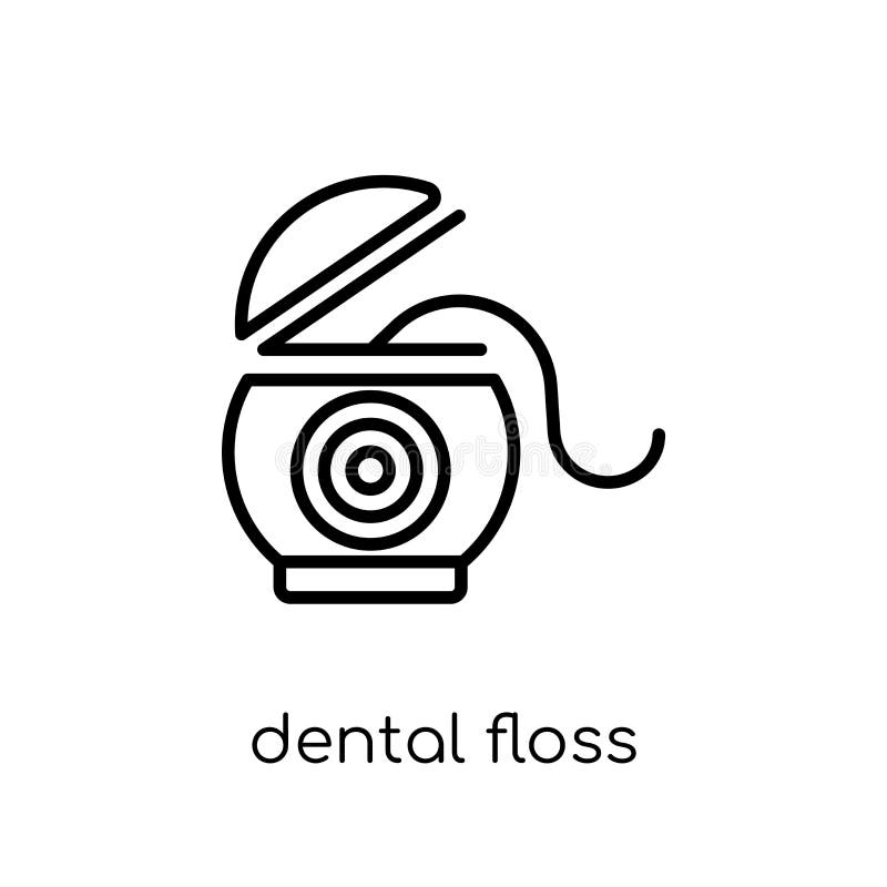 Dental Floss Icon. Trendy Modern Flat Linear Vector Dental Floss Stock ...