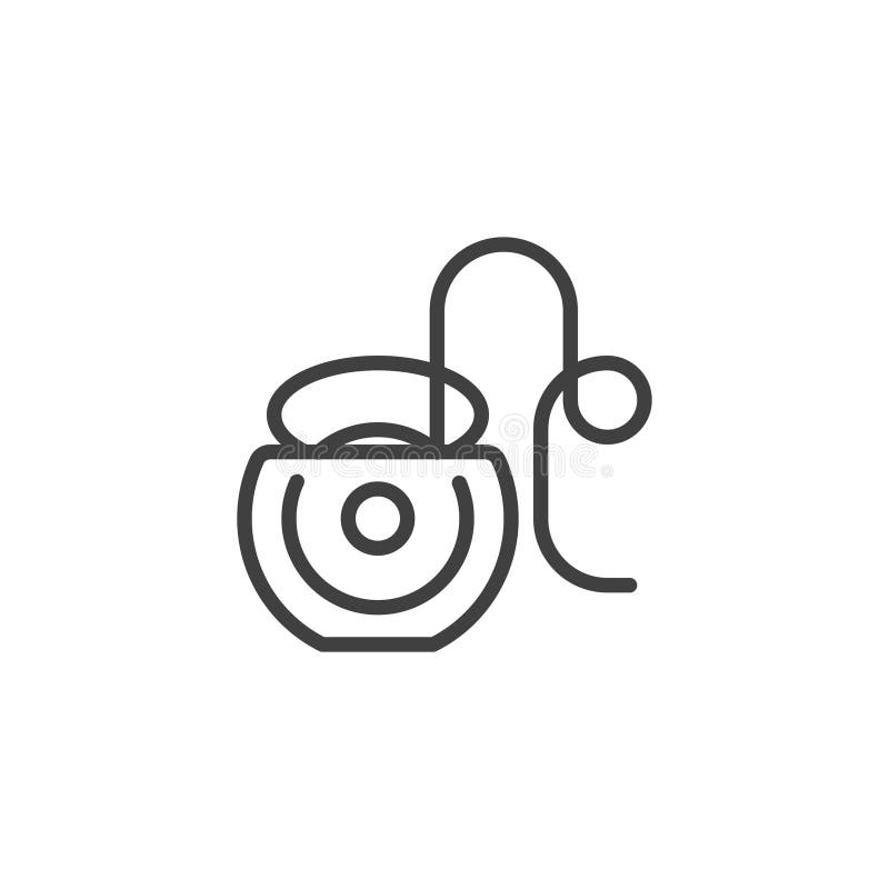 Dental floss line icon stock vector. Illustration of sign - 278043247