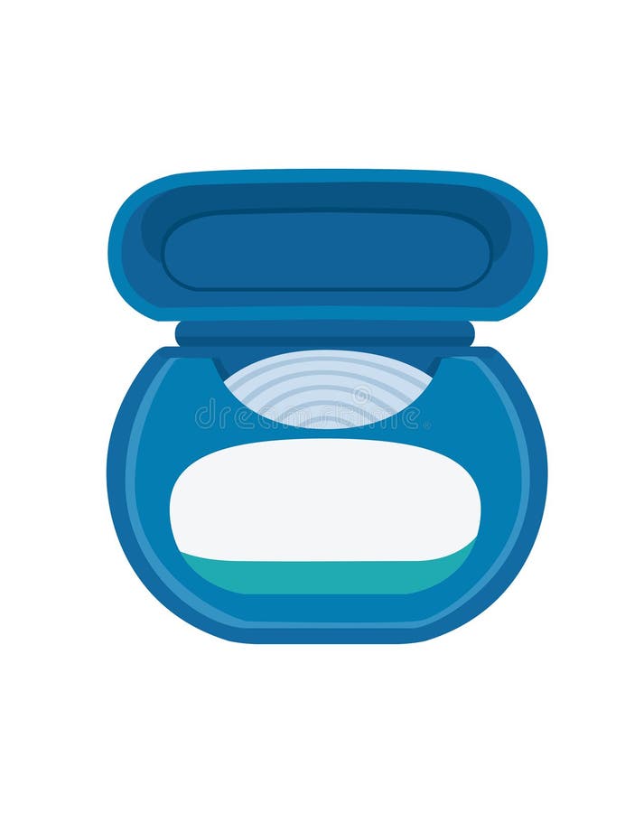 Dental Floss in Plastic Box Vector Illustration Isolated on White ...