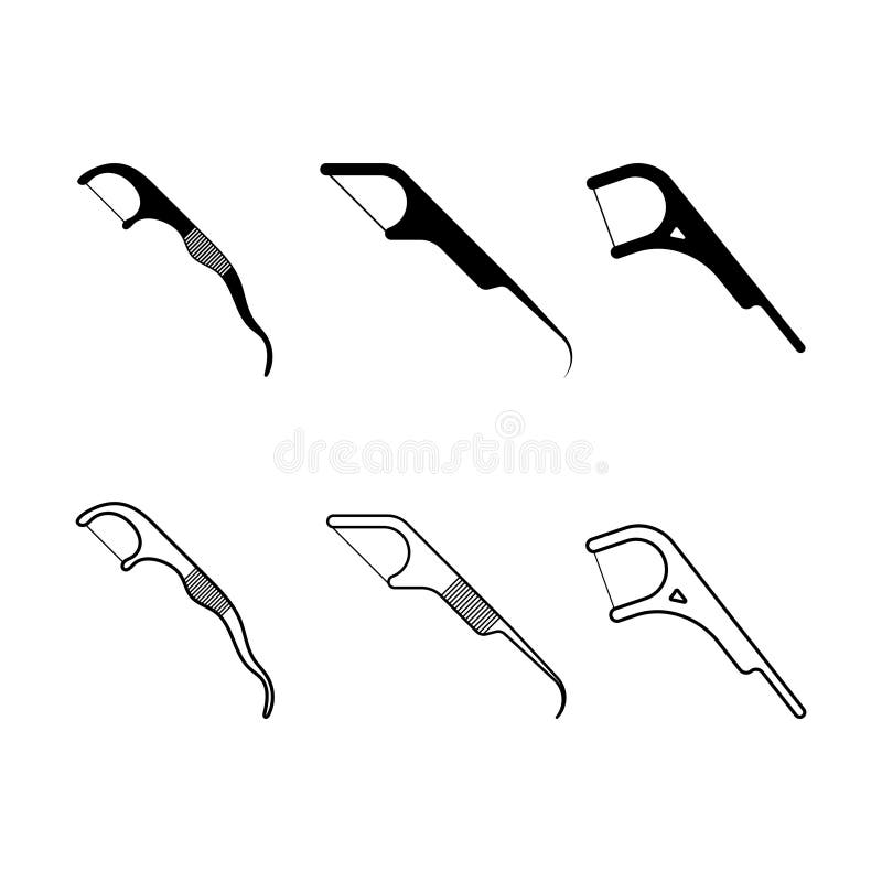Dental Flossing Tool Icon stock vector. Illustration of clinic - 338907490