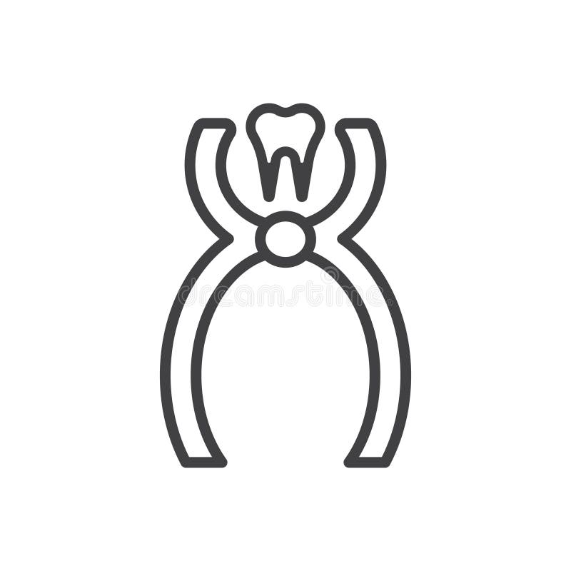 Dental Forceps Icon - Tooth Pulling Tool Icon Stock Vector ...