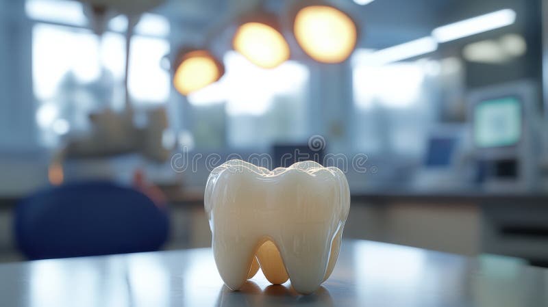 Dental Health Concept with Tooth Model in Modern Dentist Office Setting ...