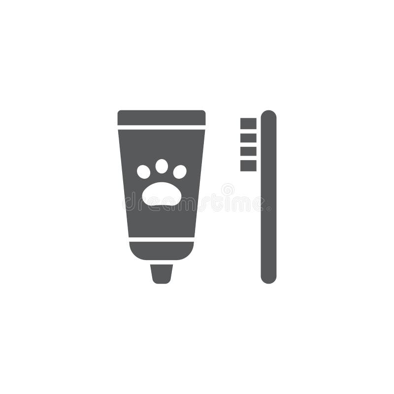 Dental Hygiene for Pets Icon Isolated on White Background. Toothbrush ...