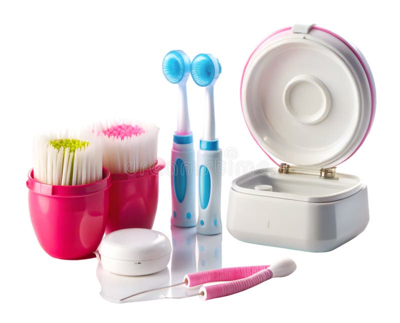 Dental Hygiene Tools on White Background Stock Illustration ...