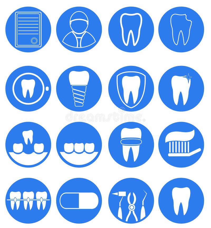 Dental icon set stock vector. Illustration of gums, denture - 37347101