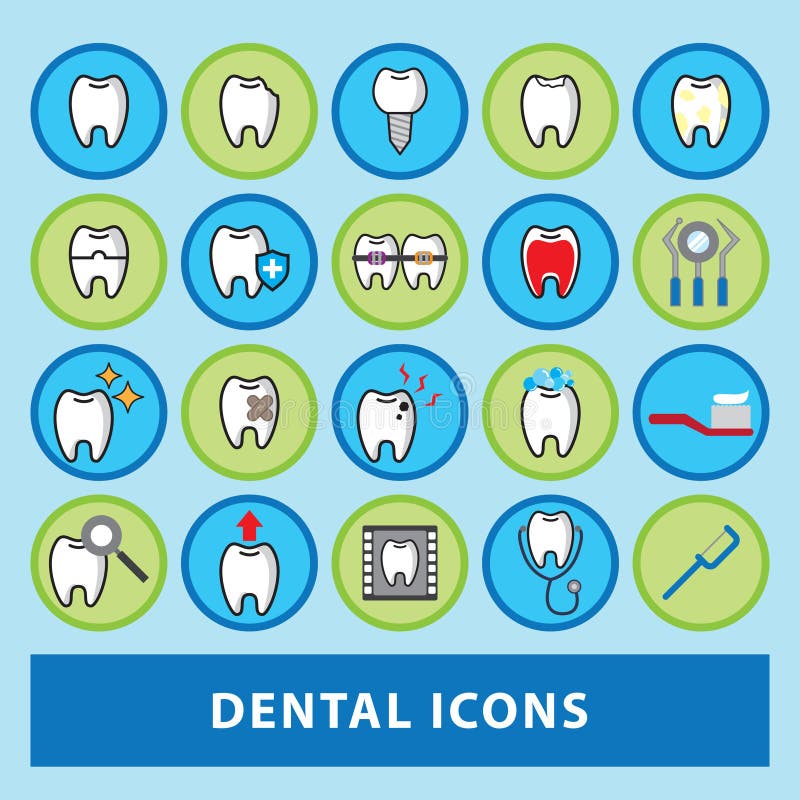 Dental Icons. Vector Illustration Decorative Design Stock Vector ...