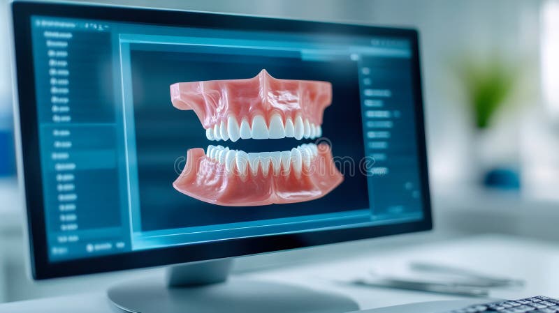Dental Imaging Software with 3D Teeth Model Stock Image - Image of ...