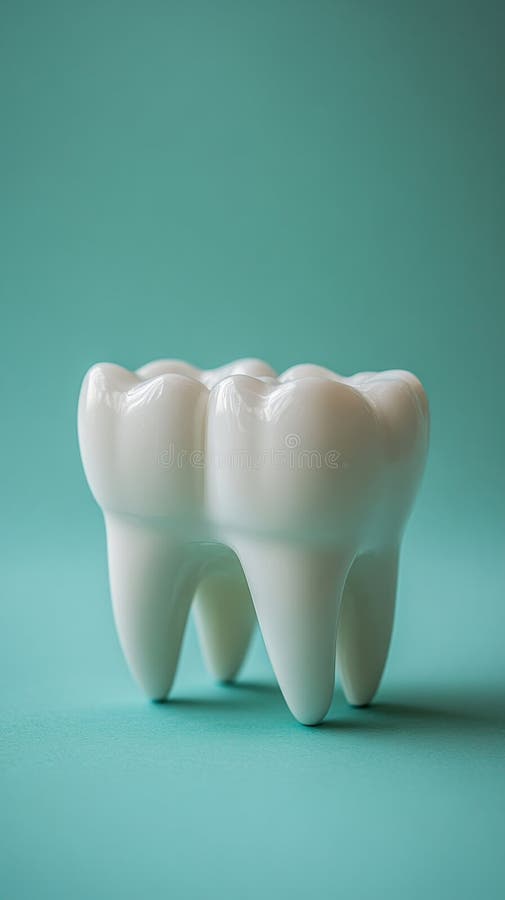 A Dental Implant Model is Presented on a Teal Surface, Highlighting the ...
