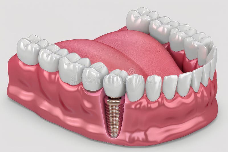 Dental Implantation, Teeth with Implant Screw. Ai Generative Stock ...