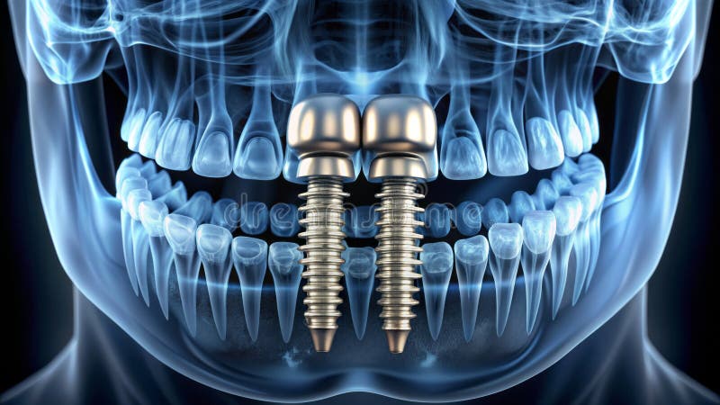 Dental Implants Seamless Integration Shown in Advanced XRay Stock ...