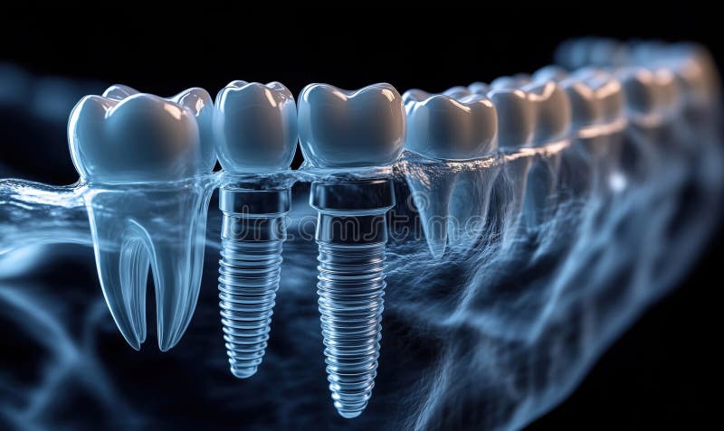 Dental Implants Showcasing Advanced Technology in Oral Restoration and Aesthetics Stock Image ...