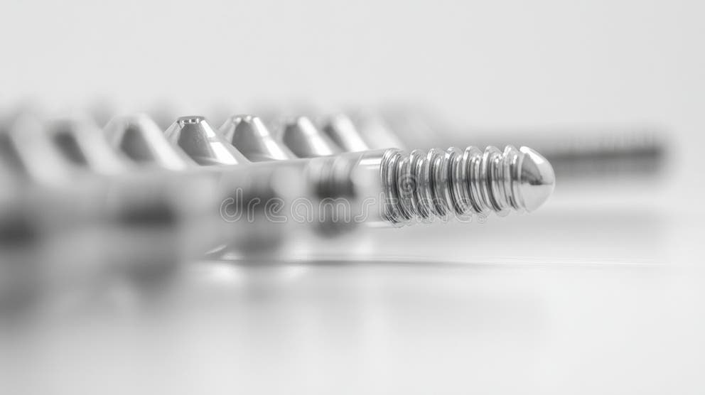 Dental Implants Showcasing Smooth Metal and Ceramic Design with Ample ...