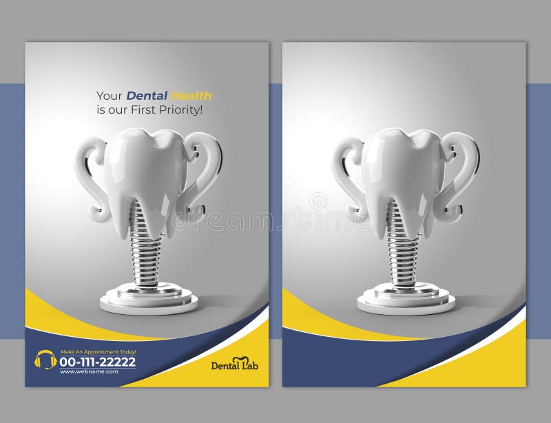 Dental Implants Surgery Concept Flyer Poster Banner Template Stock ...