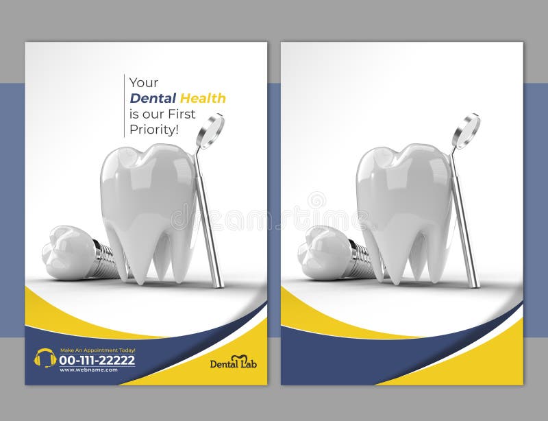 Dental Implants Surgery Concept Flyer Poster Banner Template Stock ...