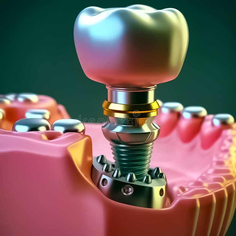 Dental Implants, Surgery and Medical Concept. Illustration, Generative ...