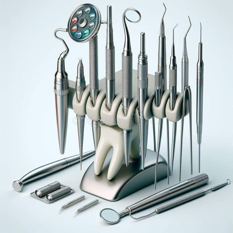 Dental Instrument on Table Isolated on White Background Stock ...