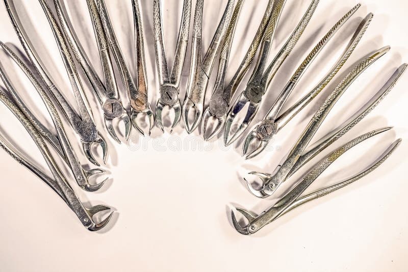 Dental Instruments Arranged in a Pattern. Stock Image - Image of dental ...