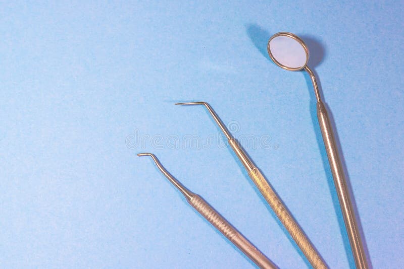 Dental Instruments Mirrors and Probes Stock Image - Image of curette ...