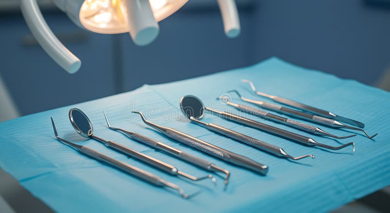Dental Instruments Precision Tools Blue Tray Sterile Setting Stock ...