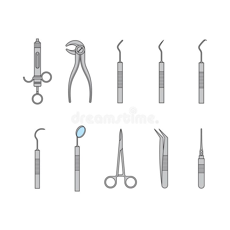 Dental Instruments. Vector Illustration Decorative Design Stock Vector ...